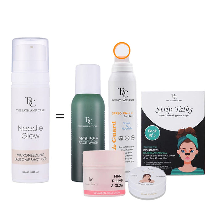 Buy Needle Glow & Get Mousse Face Wash & Sunscreen Spray & Gold E-Care ...